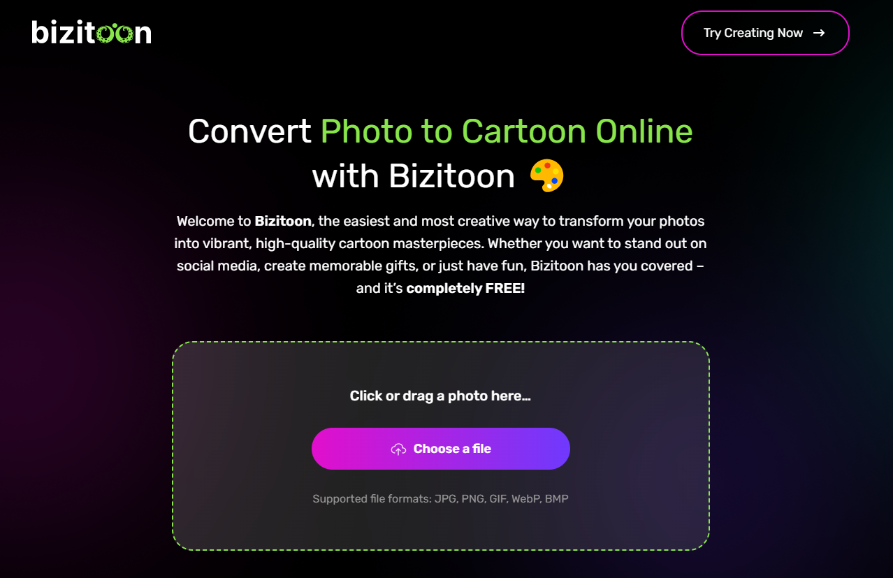 Bizitoon - Convert Photo To Cartoon | Image Cartoonizer
